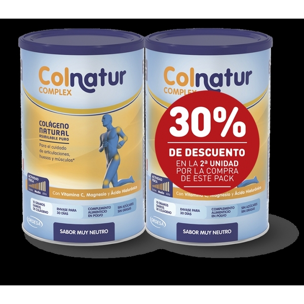 COLNATUR COMPLEX DUPLO COLÁGENO Y MAGNESIO SABOR MUY NEUTRO 2X330GRAMOS ...